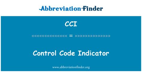 CCI Stands For Control Code Indicator Abbreviation Finder