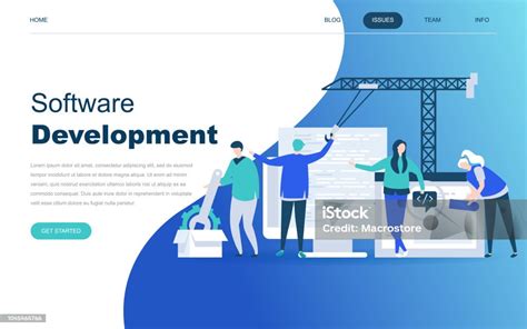 웹사이트에 대 한 소프트웨어 개발의 현대적인 평면 디자인 컨셉 3차원 형태에 대한 스톡 벡터 아트 및 기타 이미지 3차원 형태 개념 개발 Istock
