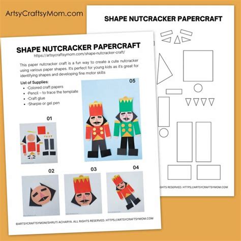 Easy And Fun Shape Nutcracker Craft For Preschoolers