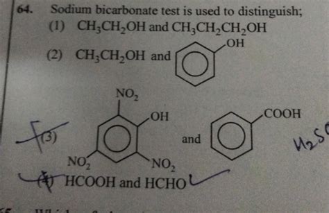 64 Sodium Bicarbonate Test Is Used To Distinguish 1 Ch3 Ch2 Oh And Ch