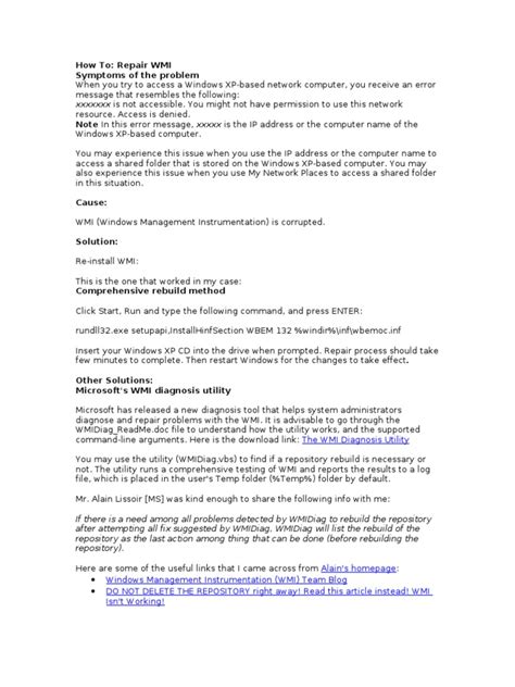 Repair Wmi Pdf Microsoft Windows Command Line Interface