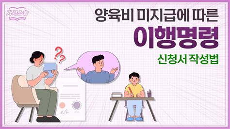 이혼 후 양육비 안 주는 상대방에게 이행명령 신청하는 방법 나홀로 이혼소송 Youtube