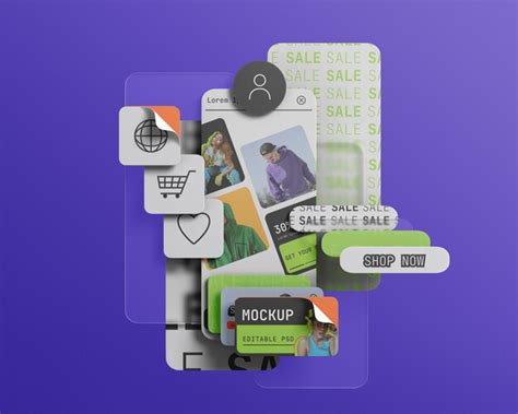 Premium Psd Glassmorphism Style Mockup Design