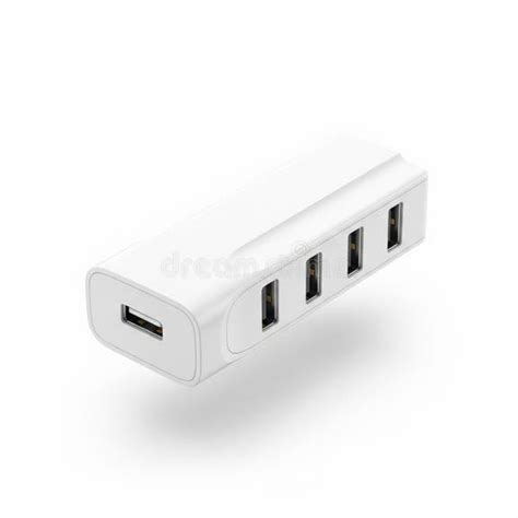 Minimalist Usb Splitter Sleek White Stock Image Illustration Of