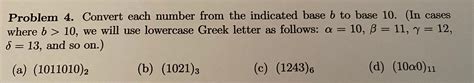 Solved Problem Convert Each Number From The Indicated Chegg Com