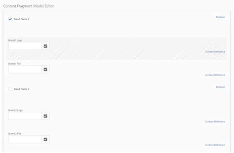 solved grouping of data types content fragments model adobe