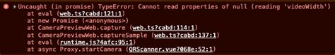 Uncaught In Promise Typeerror Cannot Read Properties Of Null Reading Videowidth · Issue