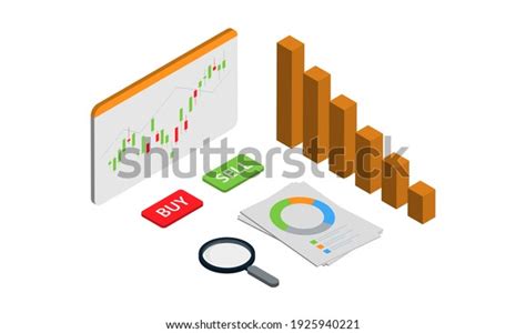 Isometric Data Analysis Design Modern Vector Stock Vector Royalty Free