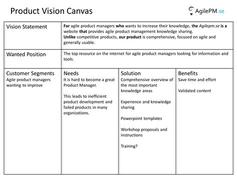 Product Vision AgilePM