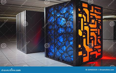 Supercomputer Datacentre Room Stock Illustration Illustration Of Data Advertising 269603535