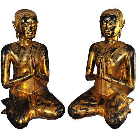 Gilt Decorated Bronze Statues Thailand For Sale At 1stdibs