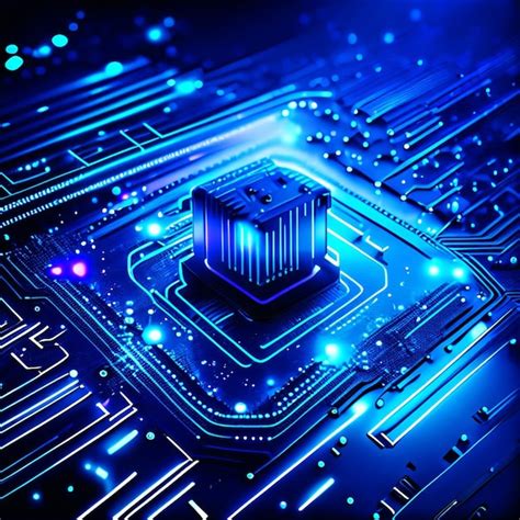 Premium Ai Image Blue Futuristic Microchip Background Data Digital