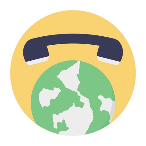Globe With Receiver International Direct Dialing Vector Art At Vecteezy
