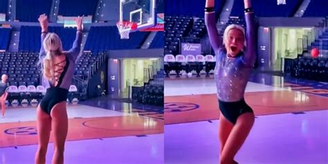 Olivia Dunne Plays Basketball While Wearing Leotard