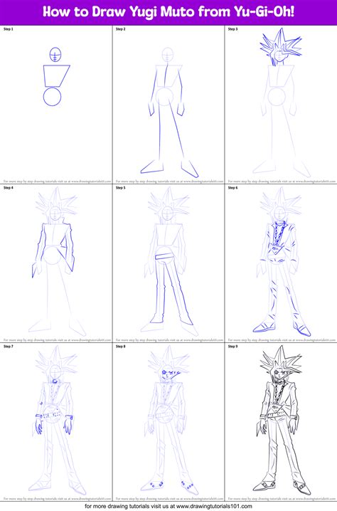 How To Draw Yugi Muto From Yu Gi Oh Yu Gi Oh Step By Step