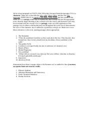 SEX And LIT MIDTERM EXAM Spring Docx Write A Long Paragraph On EACH Of The Following