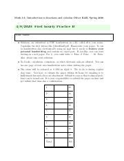 Solution2 Pdf Math 1A Introduction To Functions And Calculus Oliver