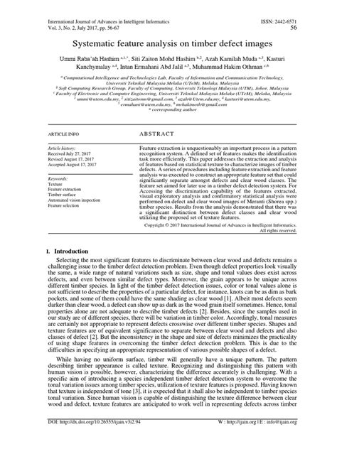Systematic Feature Analysis On Timber Defect Image Pdf Correlation And Dependence Statistics
