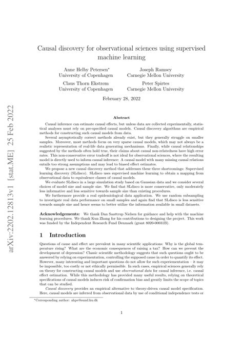 Pdf Causal Discovery For Observational Sciences Using Supervised Machine Learning