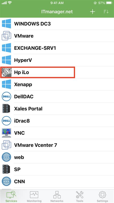 How To Add HP ILO To Your List Of Services ITmanager Net