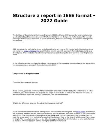 Structure A Report In IEEE Format Free Download Borrow And Streaming Internet Archive