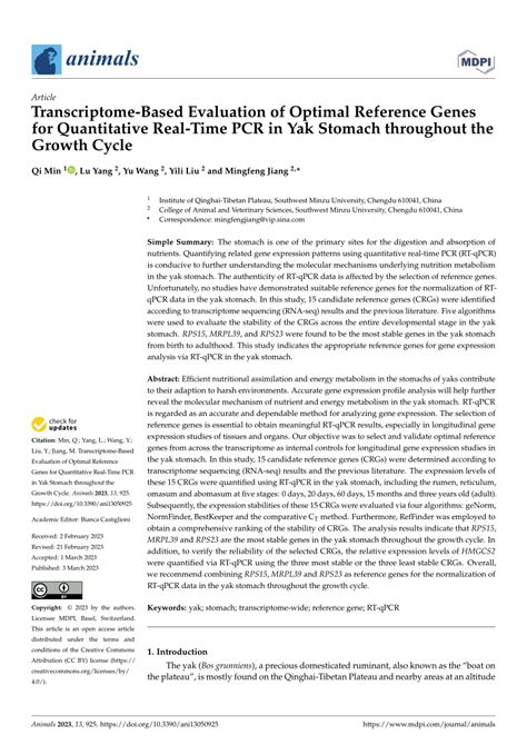 Pdf Transcriptome Based Evaluation Of Optimal Reference Genes For Quantitative Real Time Pcr