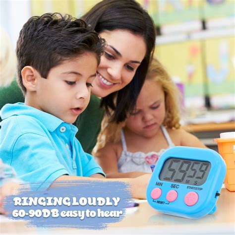 Disen 4 Pcs Small Digital Kitchen Time Plastic Classroom Timers For