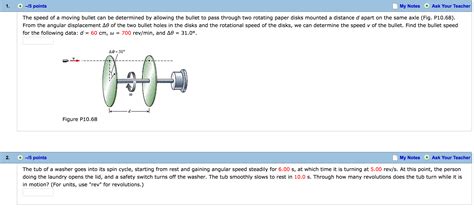 Solved The Speed Of A Moving Bullet Can Be Determined By