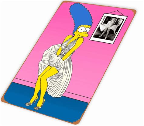 Vintage The Simpsons Tin Sign Sexy Marge Simpson Metal Poster Retro Plaque Wall Decor T For