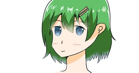 オリジナル お絵かき配信で描いたヘアピン緑髪の女の子 浦田一香のイラスト Pixiv