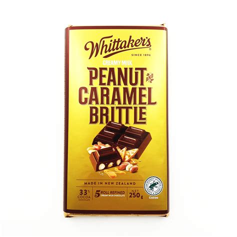 Whittakers Peanut And Caramel Brittle 250g Kiwi Shop