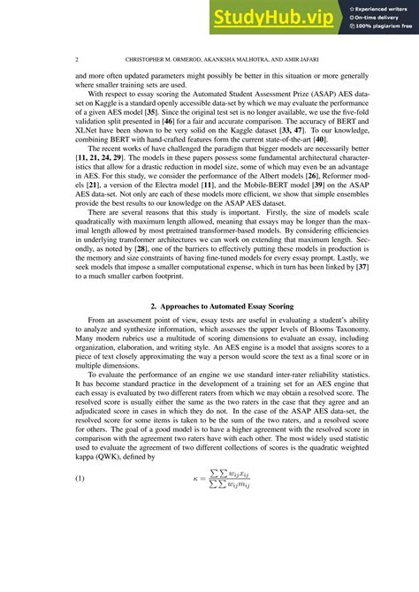 Automated Essay Scoring Using Efficient Transformer Based Language