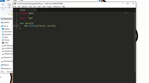 Introduction To Golang Hello World In Go Programming Language Youtube