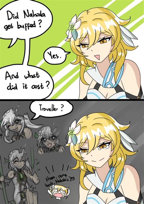 Nahida And Lumine — Genshin Impact Funny Impact Fan Art