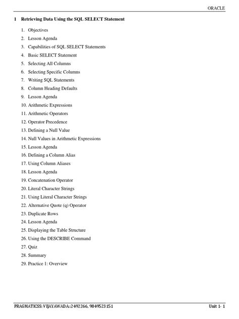 1 Retrieving Data Using The Sql Select Statement Pdf Table Database Data Management
