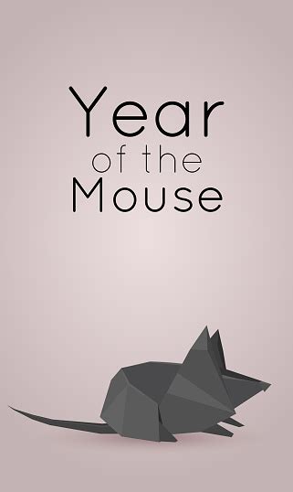 다각형 마우스와 수직 카드 3d 종이 종이 접기 쥐 새해 기호입니다 축하 배너 벡터 요소 생쥐에 대한 스톡 벡터 아트 및 기타 이미지 Istock