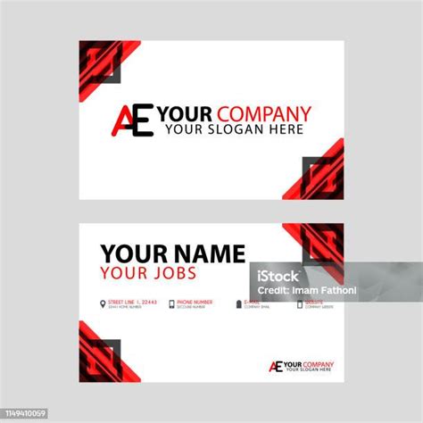 심플한 명함에 Ae 로고 문자 현대 깨끗 한 벡터 디자인 레드 블랙입니다 Ea 로고는 마케팅 광고 프로 모션 회사 로고 신분증 및 명함 배너 플렉스 0명에 대한 스톡 벡터