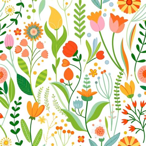 Premium Vector Floral Spring Pattern