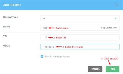 how to add dns a record in directadmin voxfor