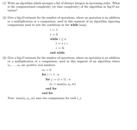 Solved Write An Algorithm Which Arranges A List Of Chegg Com