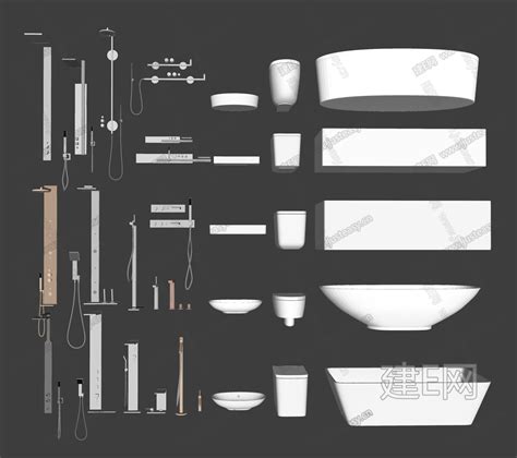 现代卫浴用品 Sketchup模型sketchup模型库建e室内设计网
