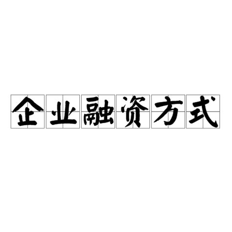 企业融资方式图册 360百科
