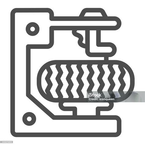 타이어 라인 아이콘 자동차 서비스 개념을 제거하기위한 워크 벤치 벡터 그래픽입니다 타이어 피팅 기호에 대한 자동차 정비사 장비