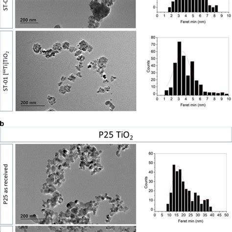 A Tem Micrographs Of As Received Tio2 St 01 Nanoparticles And Of Download Scientific Diagram