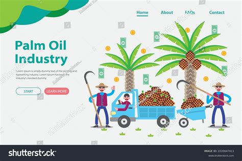 Oil Palm Tree Industry Business Truck Stock Vector Royalty Free
