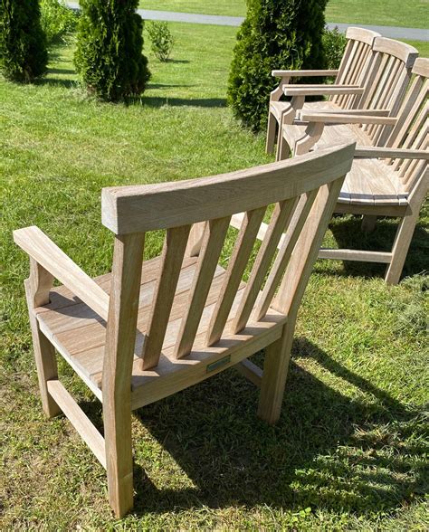 4 Teak Wood Outdoor Garden Dining Chairs For Sale At 1stdibs Used