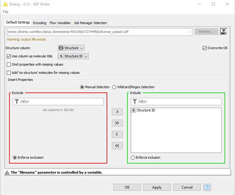 How To Set File Name In Sdf Writer Node With Variable Knime Analytics