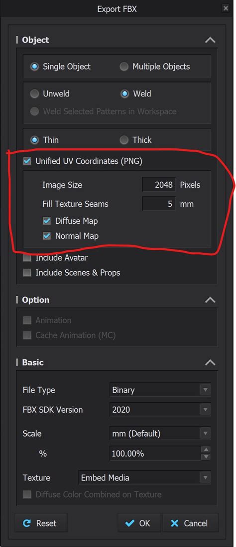 exporting unified uv coordinates creates 6 normal maps 6 diffuse maps