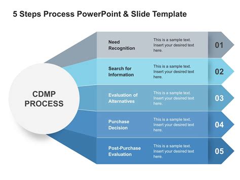 5 steps process powerpoint and slide template
