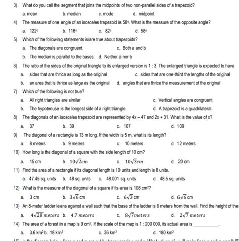 Solved 3 What Do You Call The Segment That Joins The Midpoints Of Two